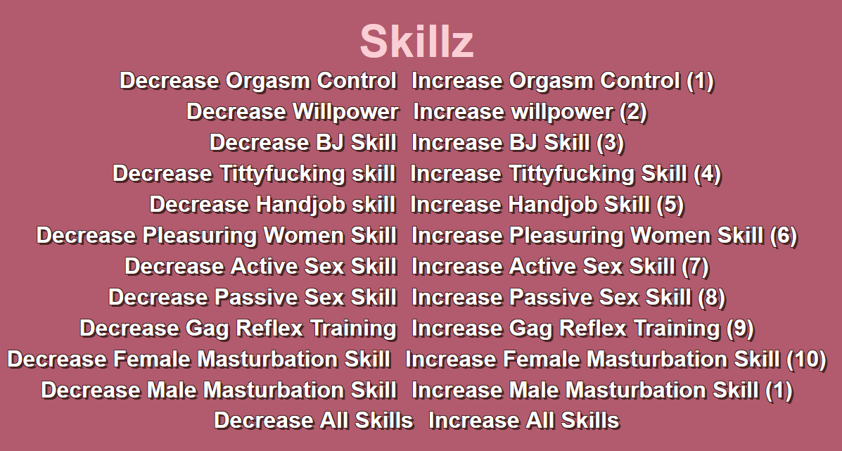 [Mod][XCL][.18a] Decrease skills + Increase skills bugfix - X-Change Life - LoversLab