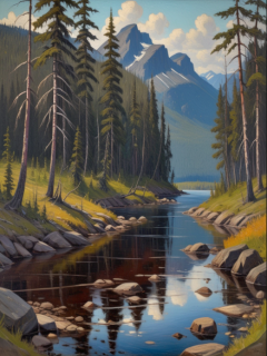 AI Dynamic Paintings of colorful, inspirational landscapes - Objects ...