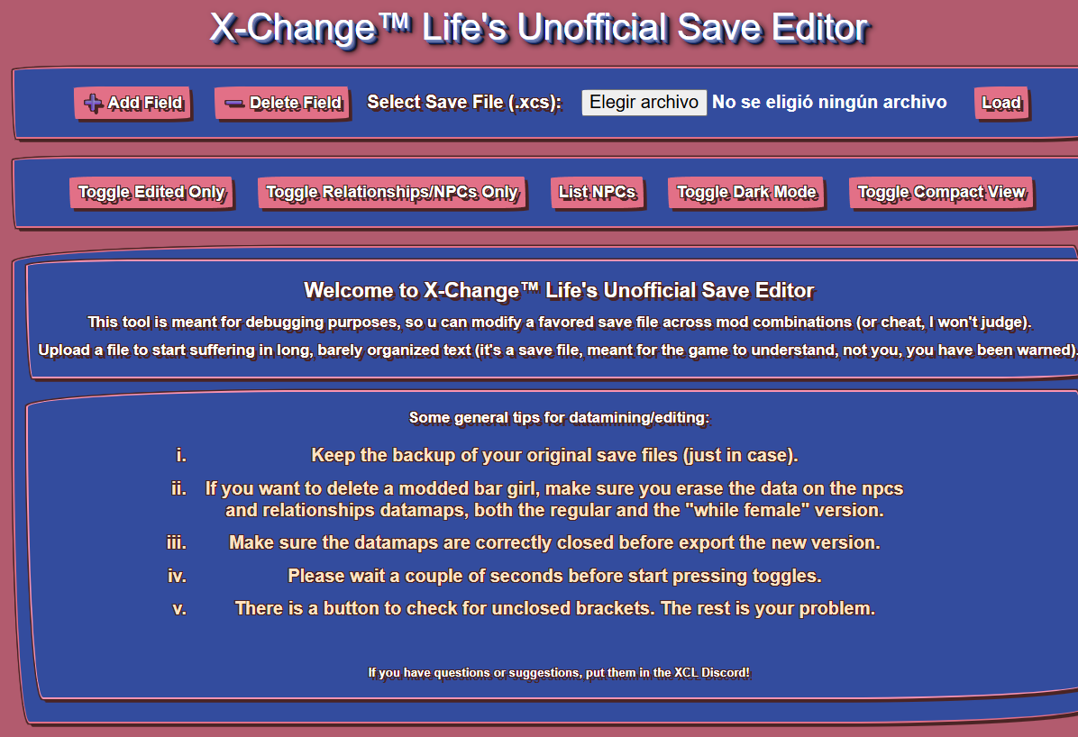 x [Mod][XCL] Unofficial Save Editor - X-Change Life - LoversLab