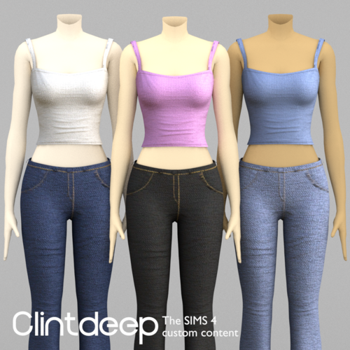 Clintdeep TS4 CC Bella Crop Top Casual - Clothing - LoversLab