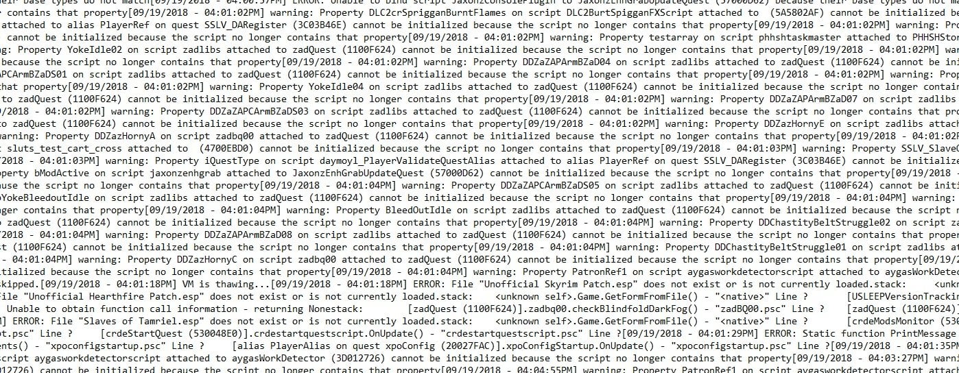 Papyrus Logs - How to Treat CTDs (and some other stuff) in Skyrim LE ...