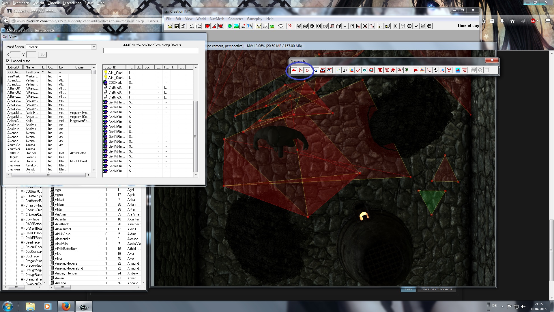Suddenly Cant Add Vertices To Navmesh In Ck Skyrim Technical