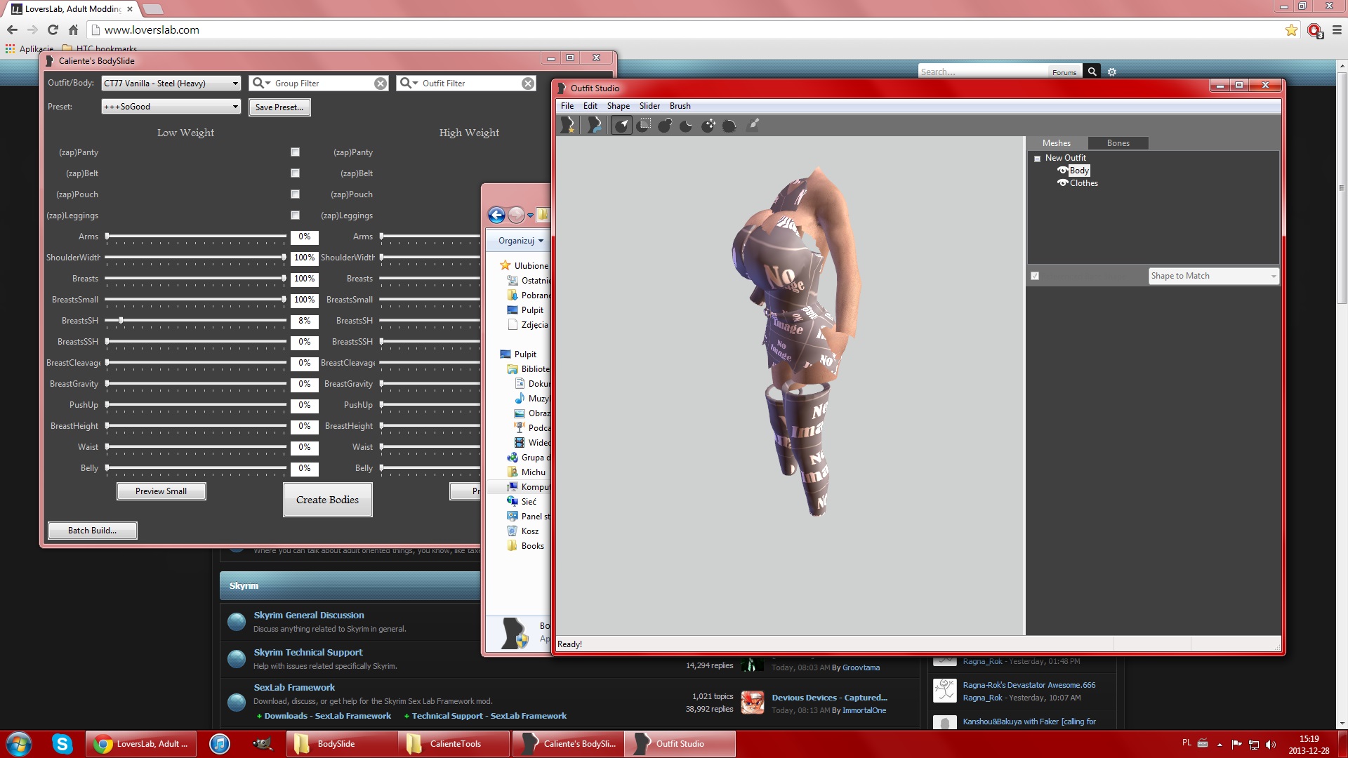 Bodyslide 2 And Other Programs To Mesh Edit Problem Skyrim Adult Mods
