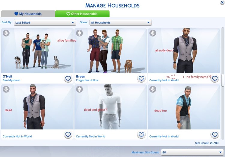 Manage Houshold ghosts - The Sims 4 Technical Support - LoversLab