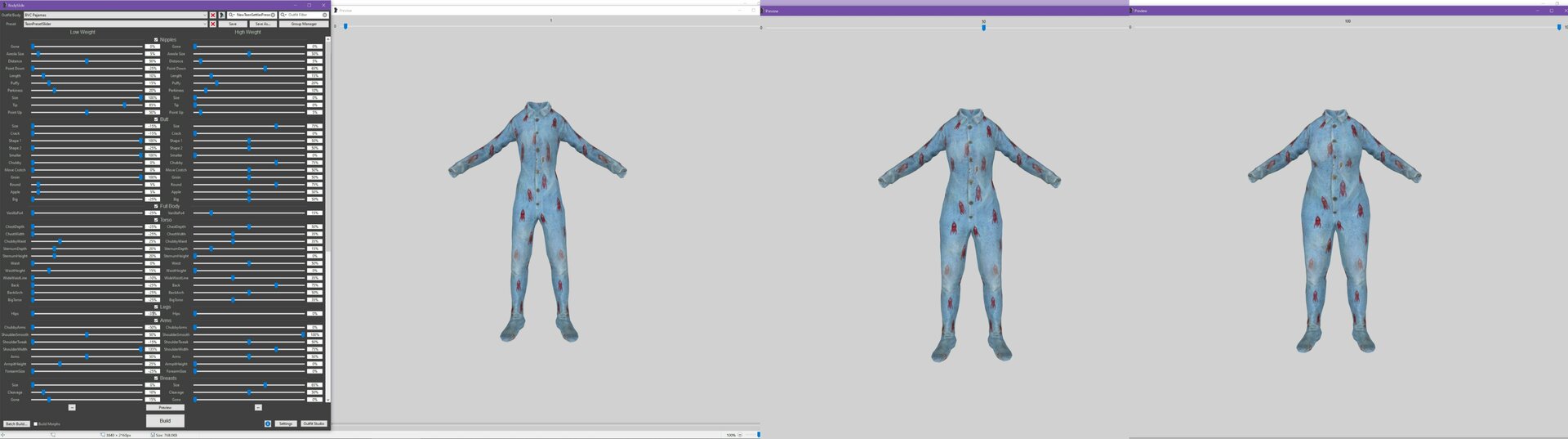 Difference in Low and High Weight in Bodyslide - Skyrim Adult Mods ...