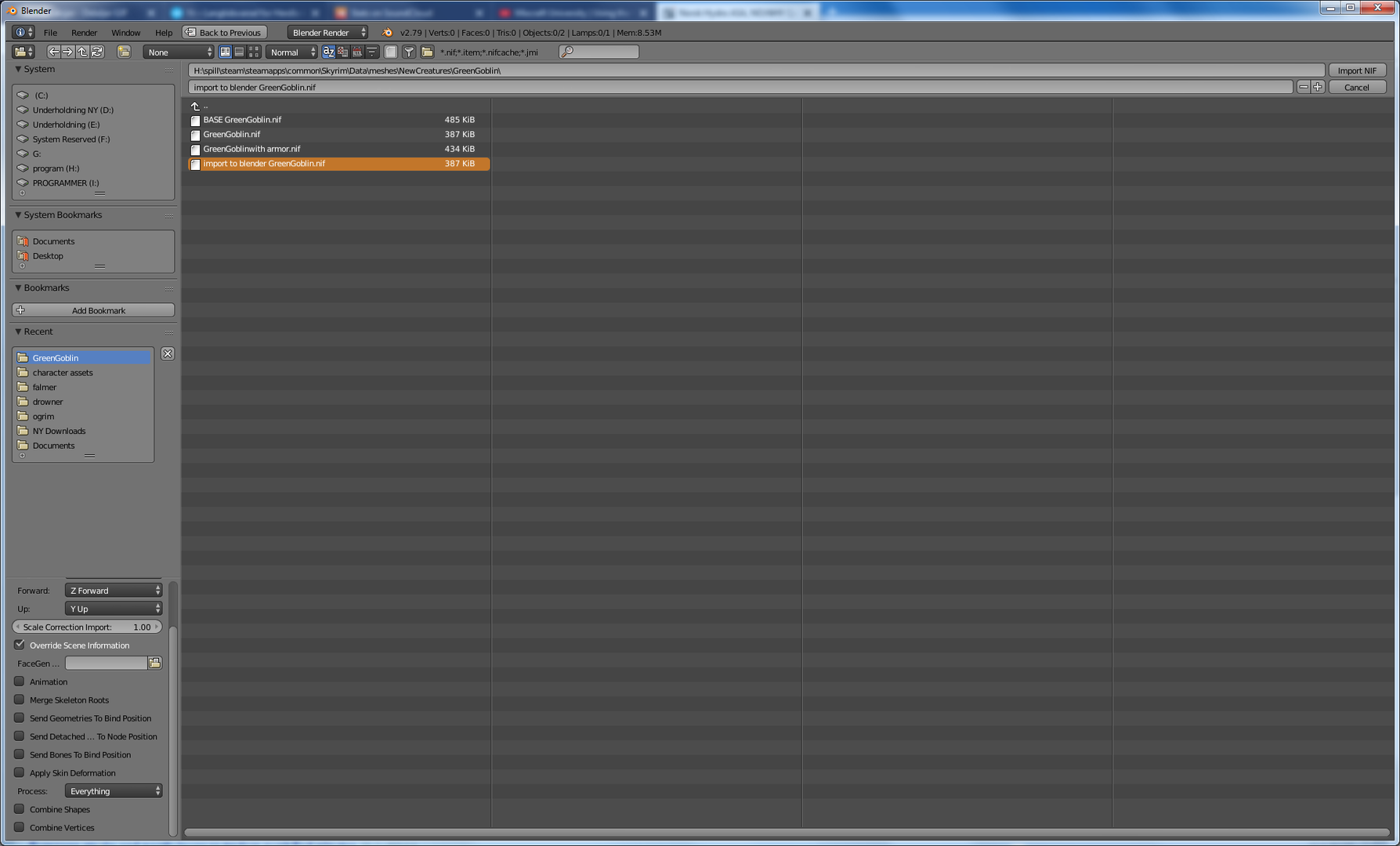 Solved Blender 279b Import Question Skyrim Technical Support