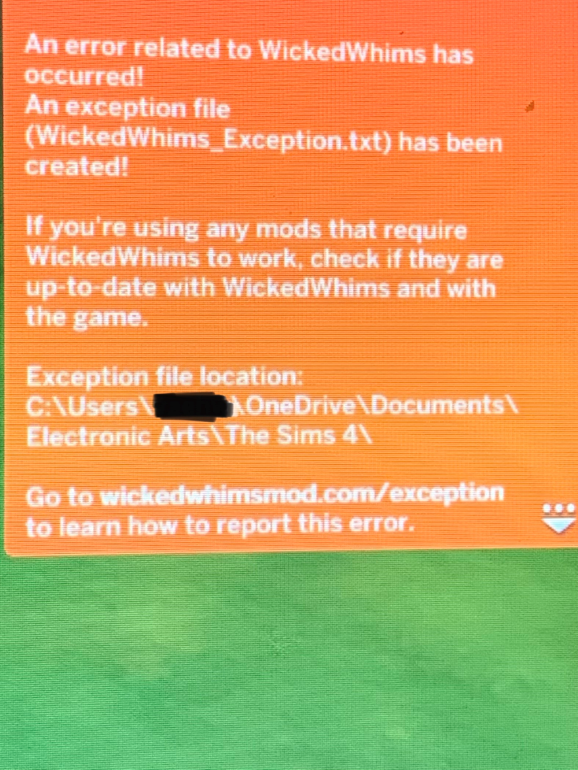 Error With Wickedwhims Technical Support Wickedwhims Loverslab