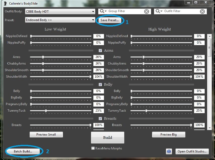 How to integrate CBBE Morphs with CBBE bodyslide preset - Skyrim ...