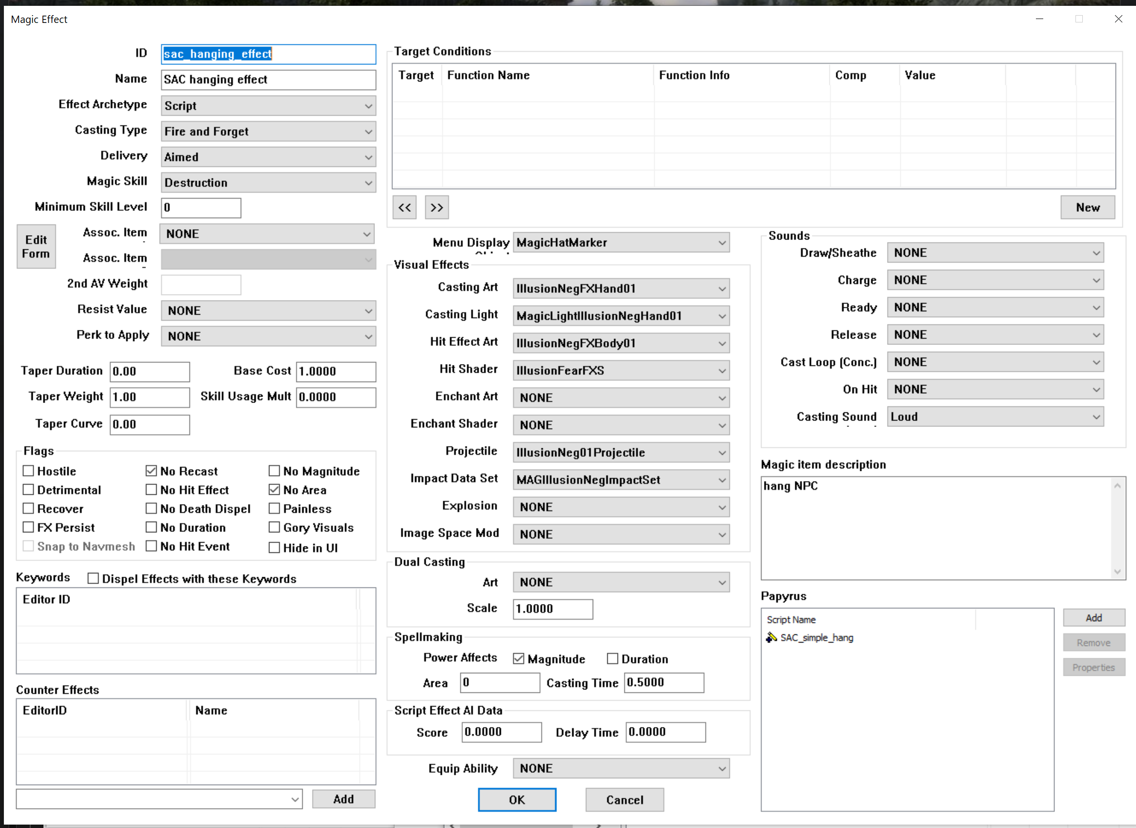 Magic Effect Script Not Firing Sse Technical Support Skyrim
