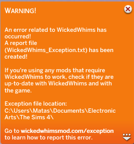 WW Error - Technical Support - WickedWhims - LoversLab