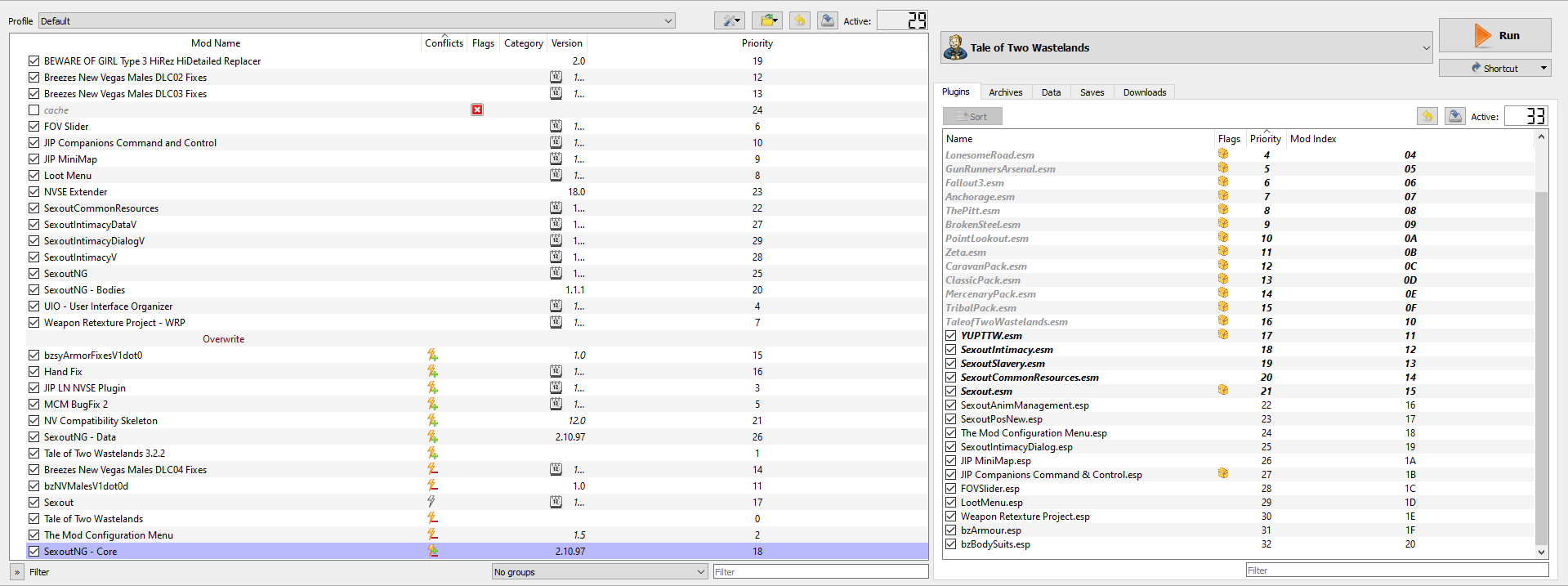 Sexout Is Redundent For Some Reason I M Using Mod Organizer 2 Technical Support Fallout