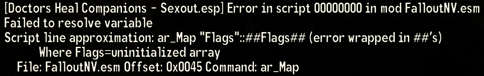 Unable To Use Flags From Sexout Api Due To Array Error Technical Support Fallout Sexout 