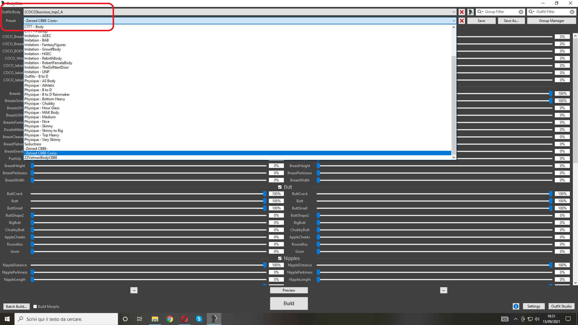 Bodyslide batch-built clothes doesn't match my preset/body - Skyrim ...