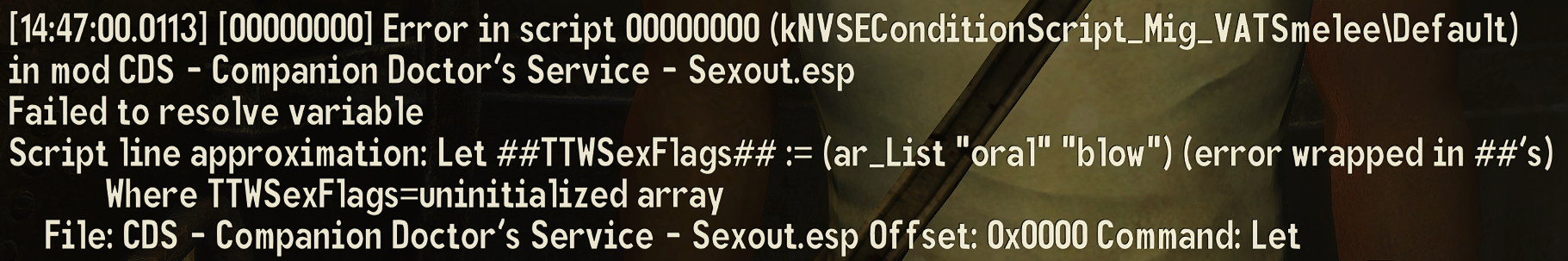 Having Problems With Sexout And Array Variables Sexout Loverslab
