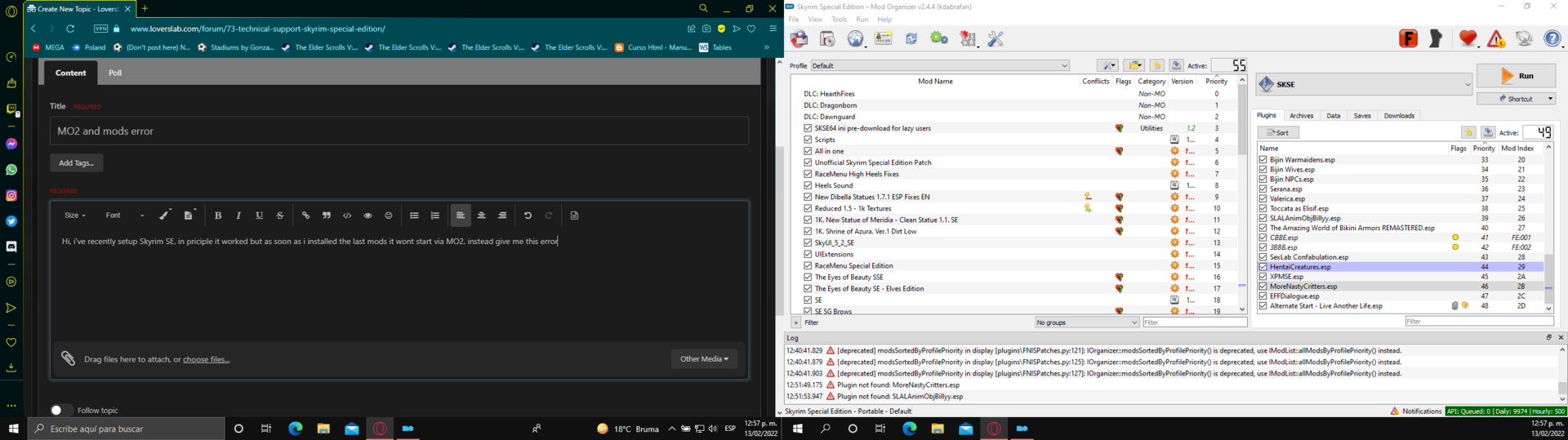 MO2 and mods error - Technical Support - Skyrim: Special Edition - LoversLab