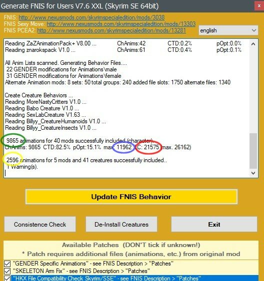 Which Number In Fnis Is The Deadly Threshold Limit Number Technical Support Skyrim Special 