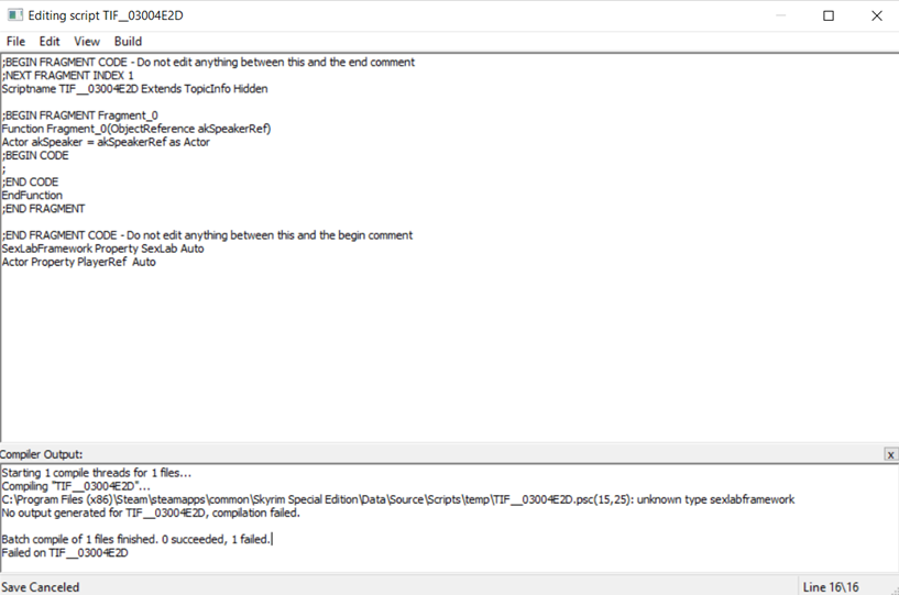 Creation Kit Sexlab Compile Error Technical Support Skyrim Special Edition Loverslab