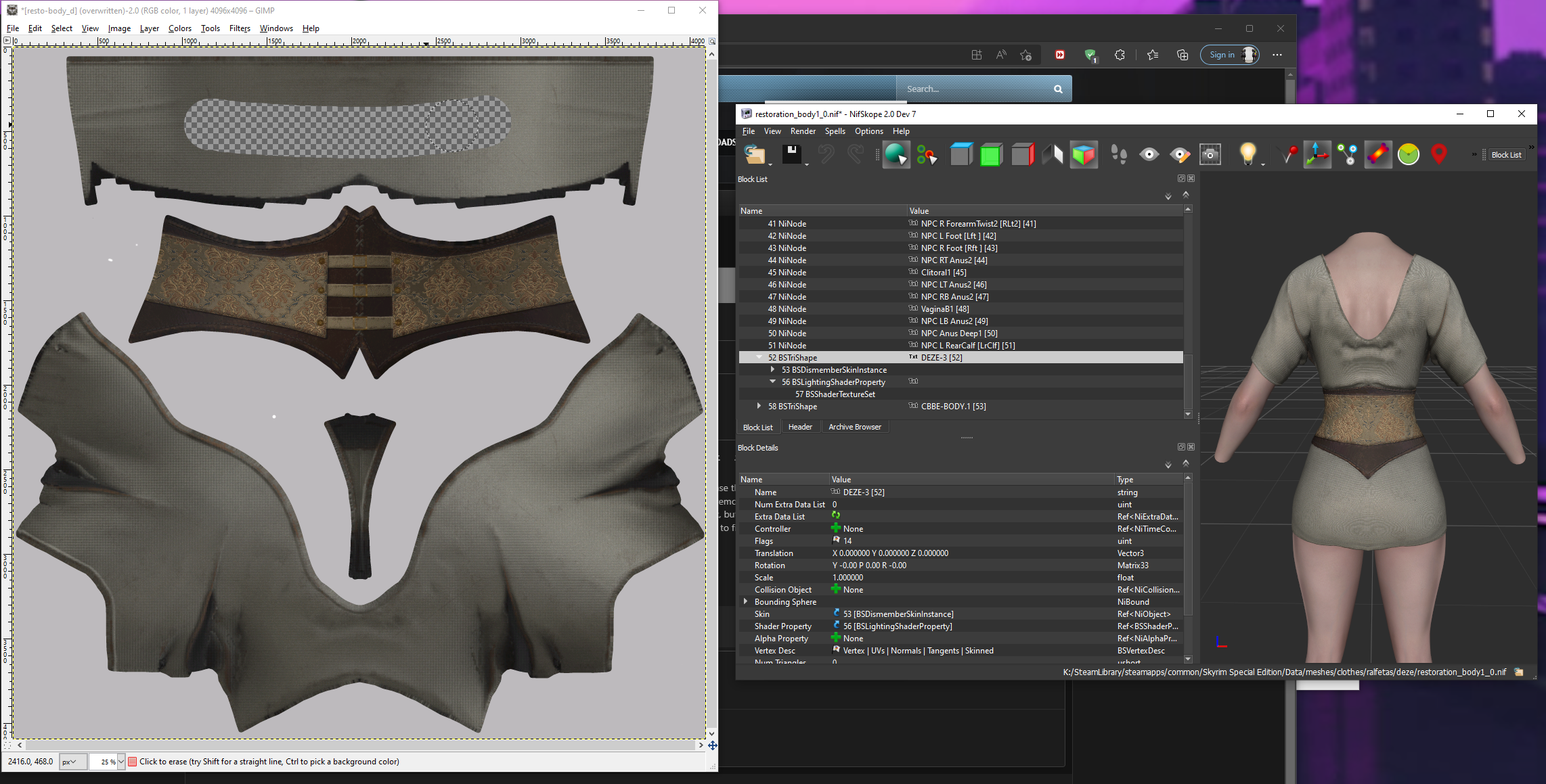 Help With Gimp And Removing Parts Of A Dds Texture Files Deze Clothing