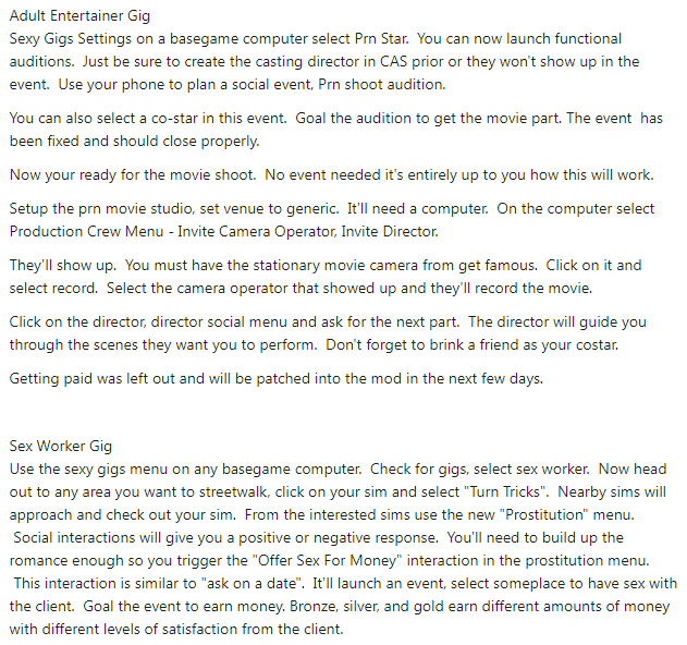 WickedPixxel's Sexy Gigs Mod - The Sims 4 General Discussion - LoversLab