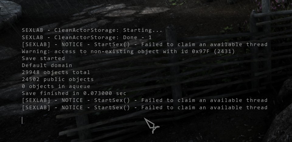 Sexlab Not Working Startsex Failed To Claim An Available Thread Technical Support Skyrim