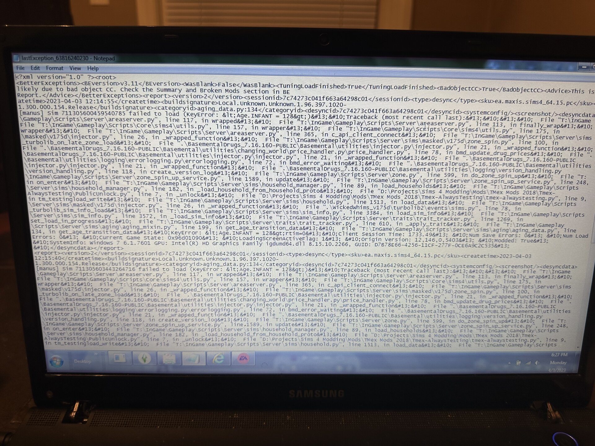 What’s this error mean how do I fix it - The Sims 4 Technical Support ...