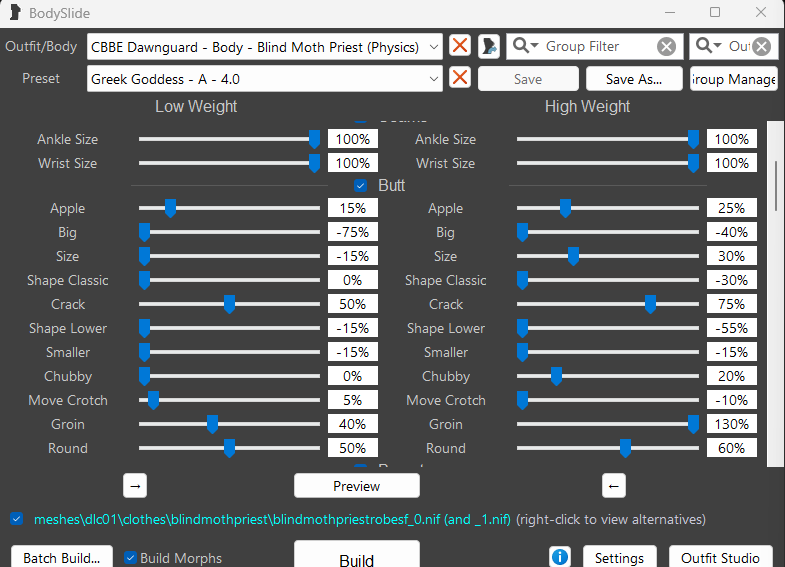 Need help with CBBE 3A Fast HDT - Butt Physics wont work.. Donation ...