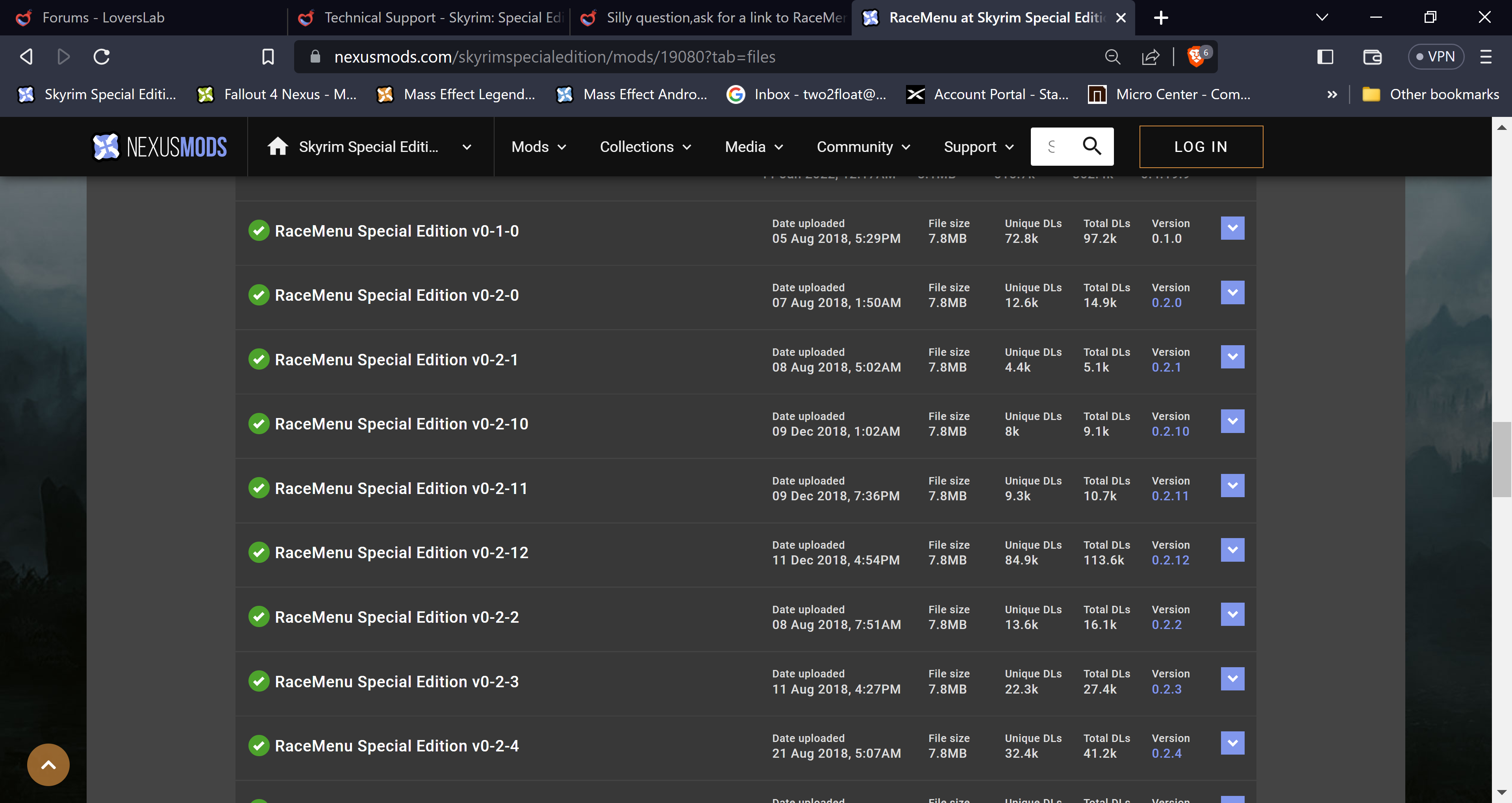 Silly question,ask for a link to RaceMenu for 1.5.9.7 - Technical ...