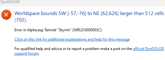 Dyndolod error - Technical Support - Skyrim: Special Edition - LoversLab