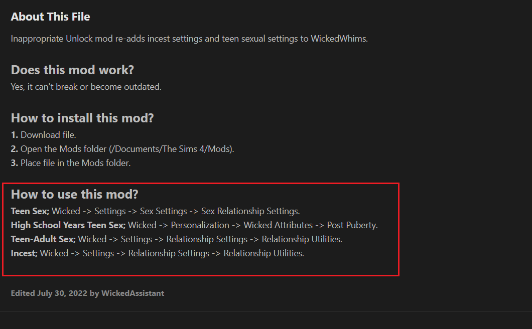 Nisas Wicked Perversions Page 574 Downloads Wickedwhims Loverslab