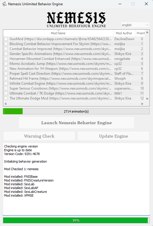 Nemesis getting stuck at 99% if some mods are on - Technical Support ...