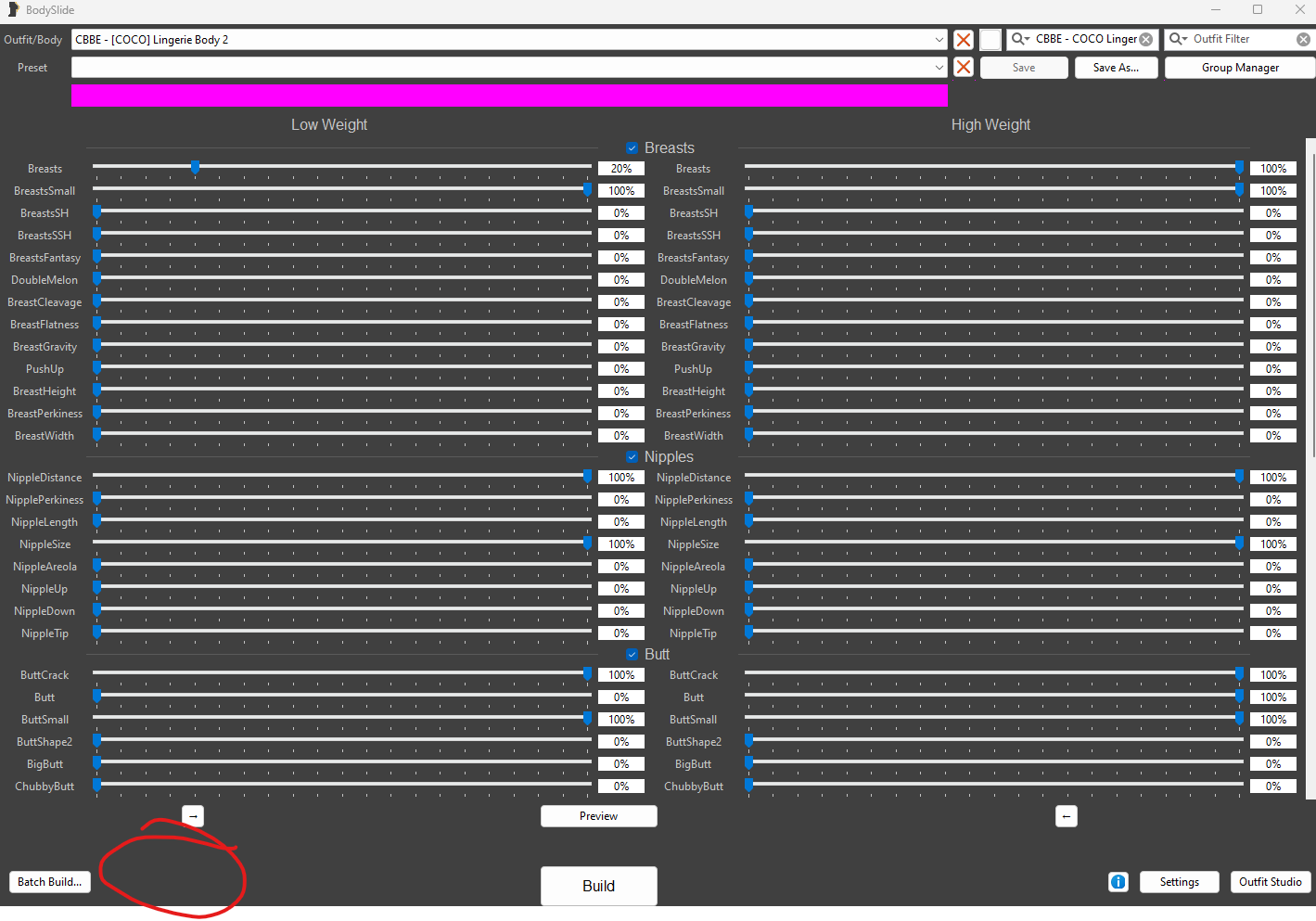 Bodylide missing morph checkbox - Skyrim Technical Support - LoversLab