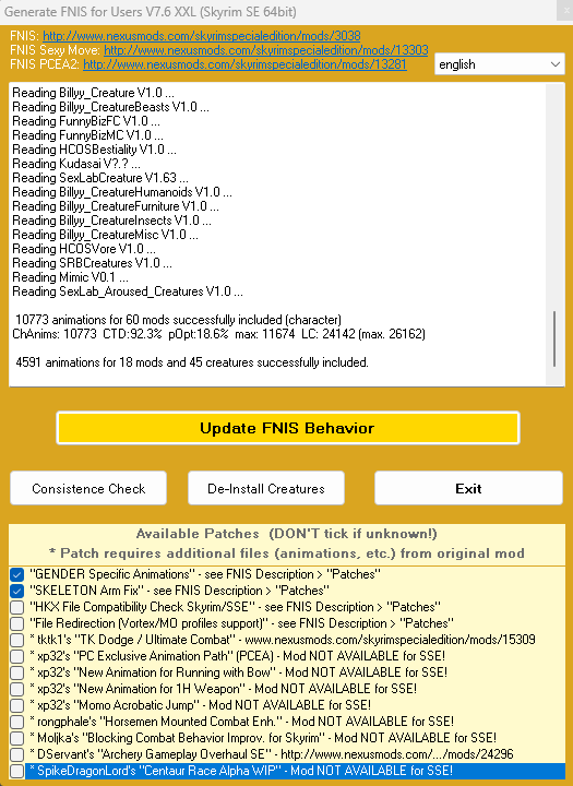 Fnis or SL help - Technical Support - Skyrim: Special Edition - LoversLab