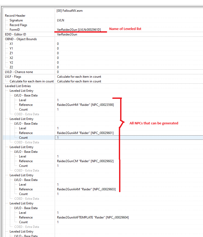 FNV Edit: Editing leveled lists to change generic NPCs genders ...