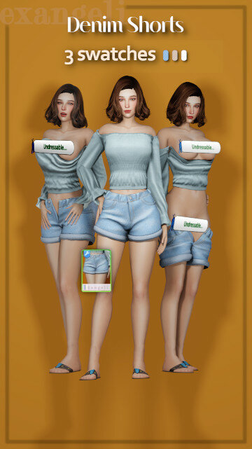 Off Shoulder Top And Ruffled Shorts And Denim Shorts Clothing Loverslab