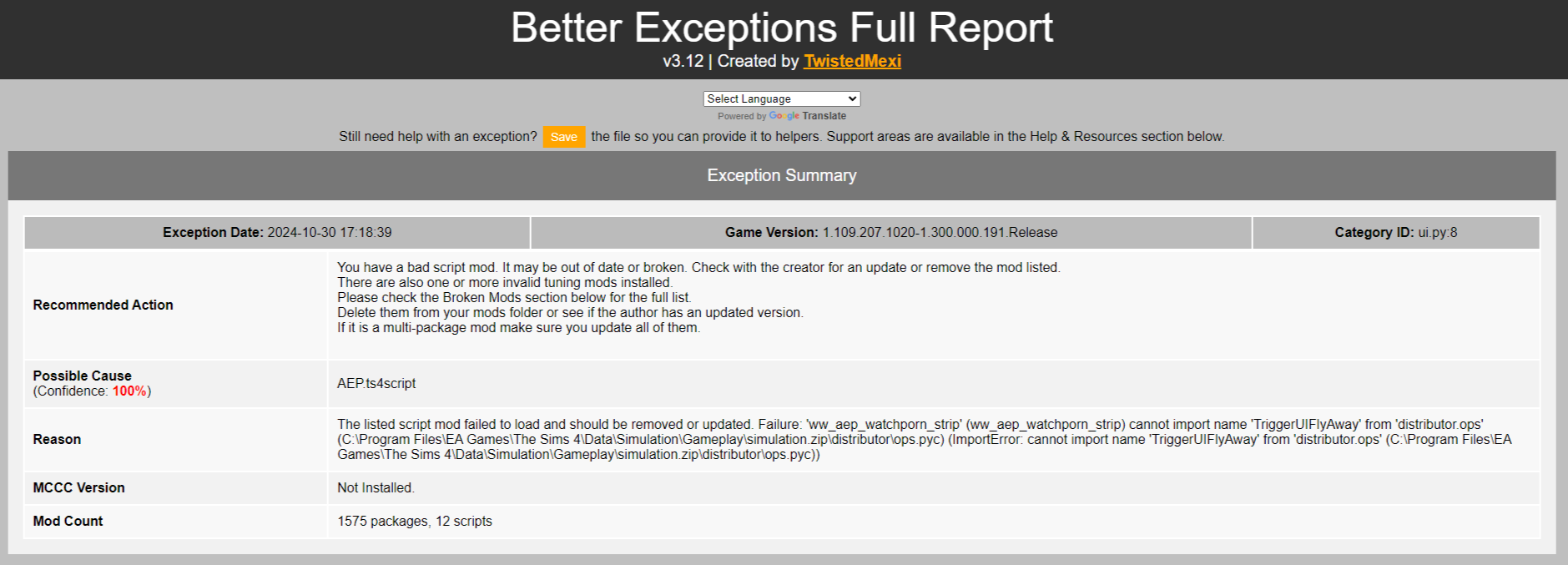 AEP career script error. Help please - Technical Support - WickedWhims - LoversLab
