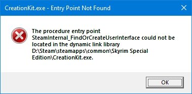 Creation Kit - EntryPoint Not Found Error - Technical Support - Skyrim: Special Edition - LoversLab