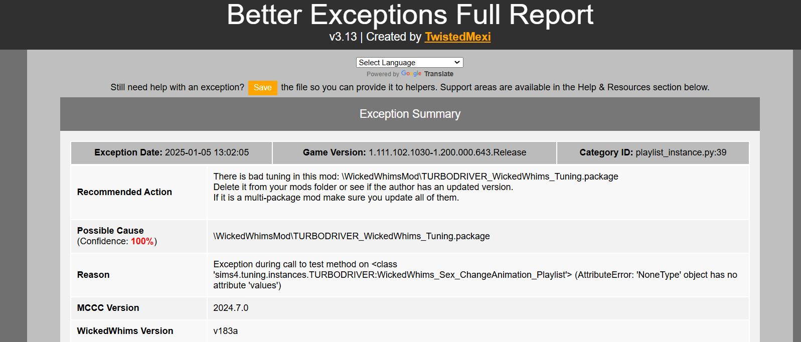 Cannot Run v183a - Cross Posted - Technical Support - WickedWhims - LoversLab