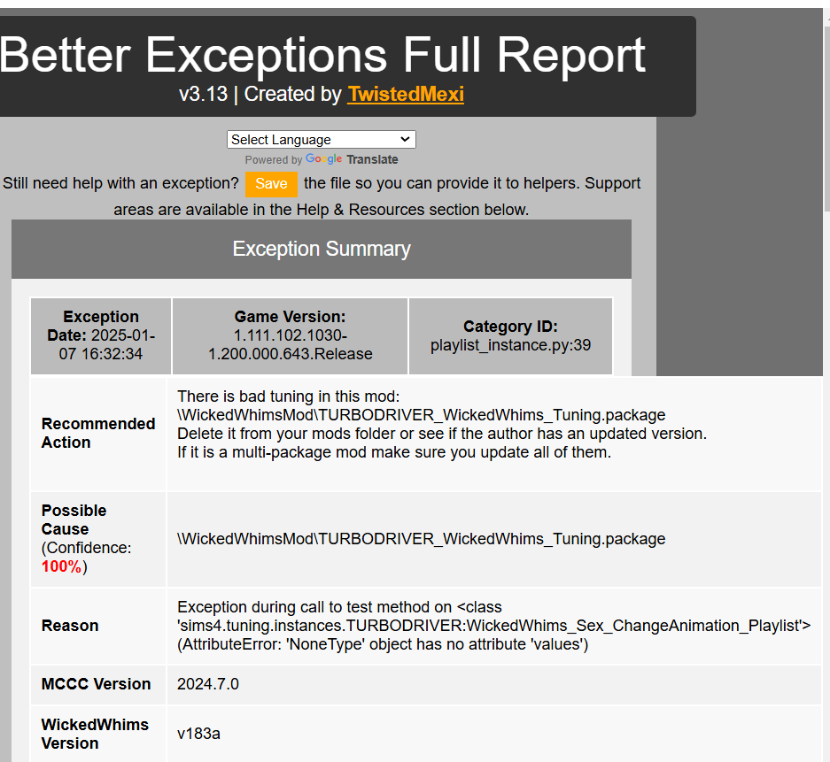 Cannot Run v183a - Cross Posted - Technical Support - WickedWhims - LoversLab
