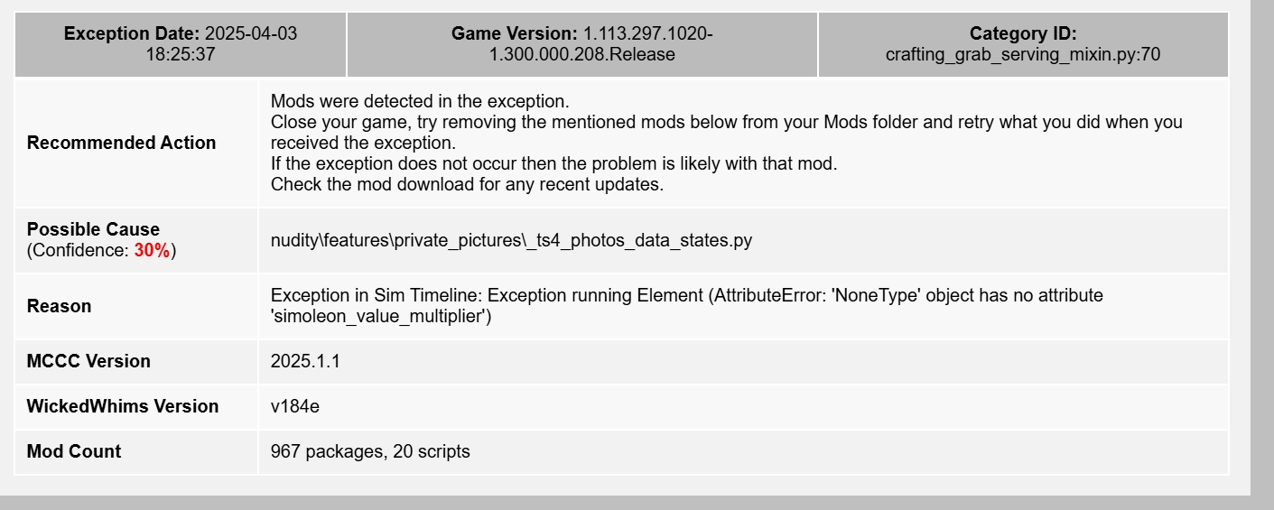 Help Me With An Error Please The Sims 4 Technical Support Loverslab