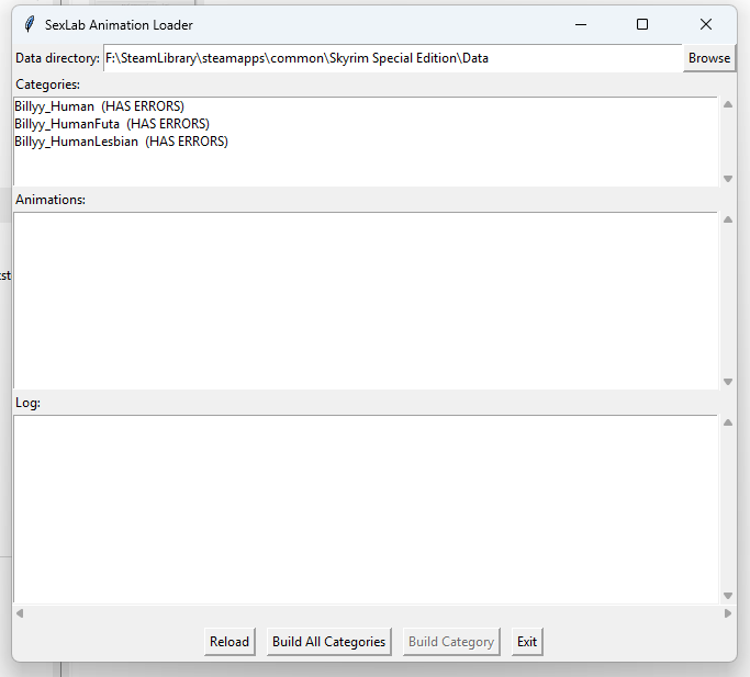 SLAL does not show up in Mod Configuration, Animations show (HAS ERRORS ...