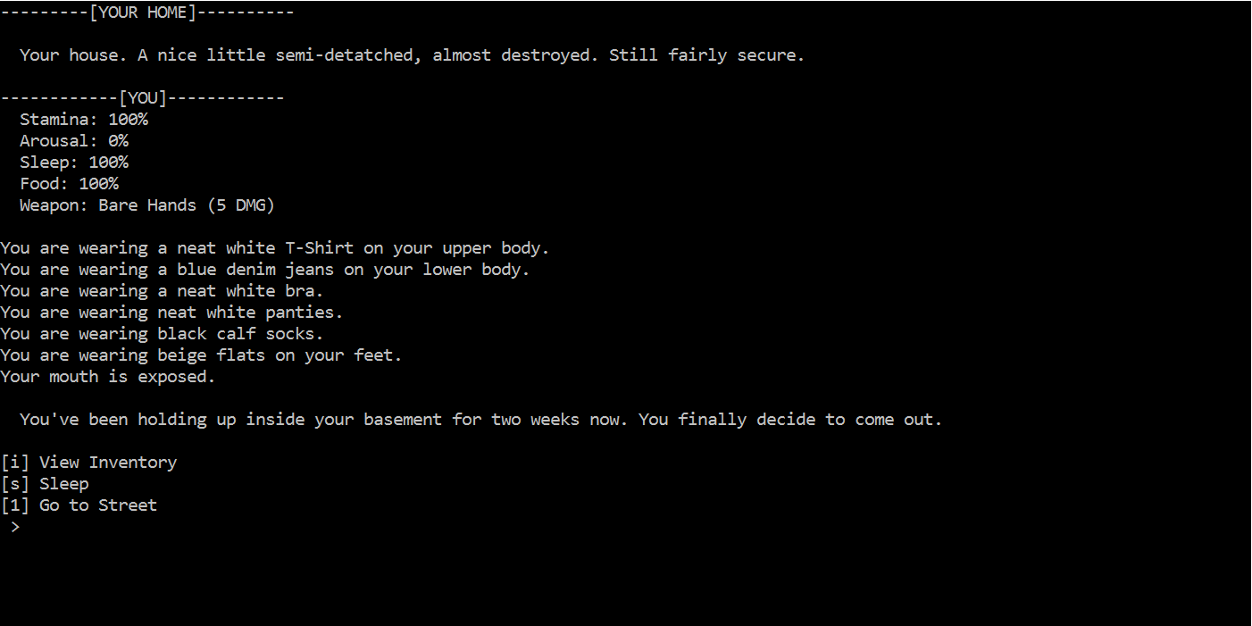 [PYTHON] [LESBIAN ZOMBIE TEXT ADVENTURE] City of the Damned (v1.1d) - Adult Gaming - LoversLab