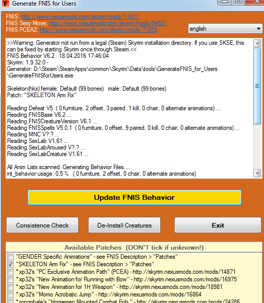 Big trouble with FNIS and mods based on it - Technical Support - SexLab ...