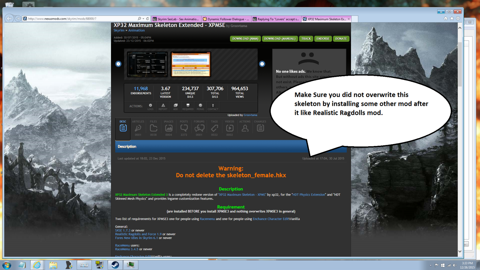 Lovers Accept Sex Offer But Just Stands Still Skyrim Technical Support Loverslab